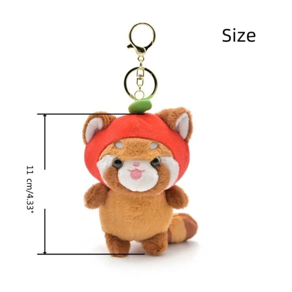 Exquisite Plush Fruit Raccoon Keychain Stuffed Animal Keyring Jewelry ...