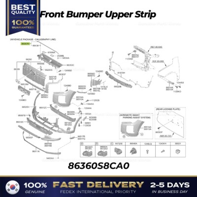 ⭐Genuine⭐ Front Bumper Upper Strip 86360S8CA0 for Hyundai Palisade | eBay