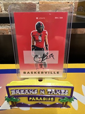 2024 CJ BASKERVILLE /250 AUTO ONIT FOOTBALL RC ROOKIE ON-CARD #S-11 ...