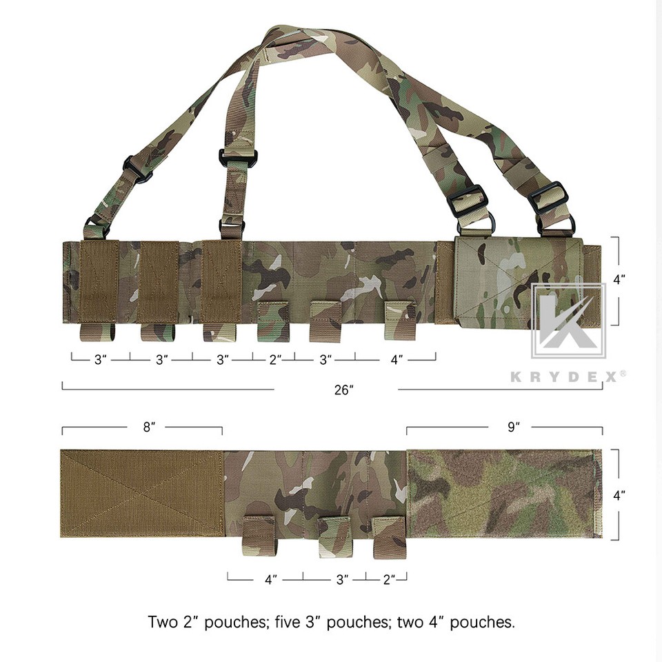 KRYDEX Concealed Carry Low-Vis 5.56 Ready Chest Rig Tactical Elastic ...