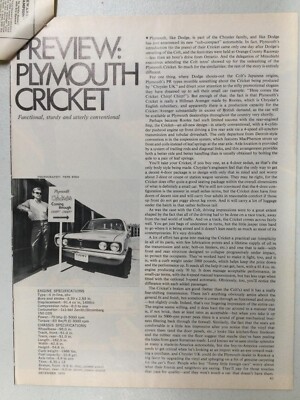 PlymouthArt35 Article Road Test PREVIEW 1971 Plymouth Cricket & Dodge ...