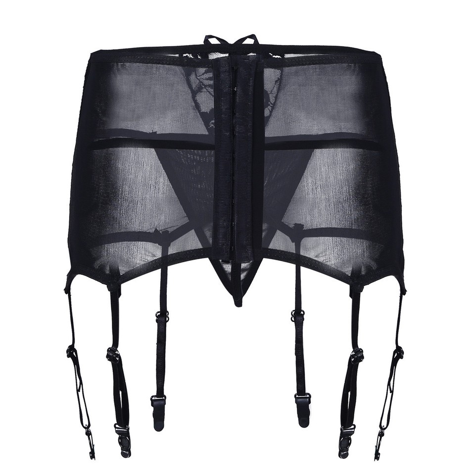 Sexy Women Lace Garter Belt Lingerie Thigh-High G-String Stocking ...