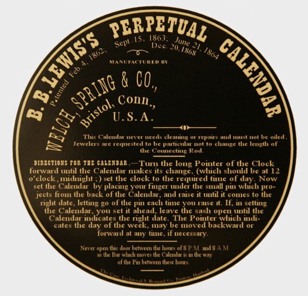 Antique Clock BB Lewis Welch Calendar Label Parts for sale online | eBay