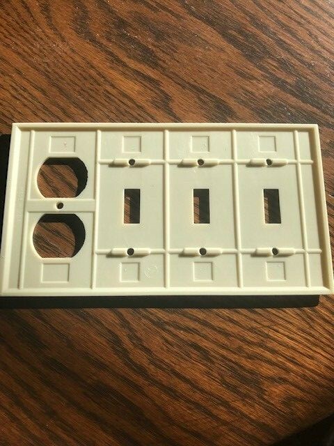 Vintage Ivory Cover Plate Triple Switch and Outlet DECO | eBay