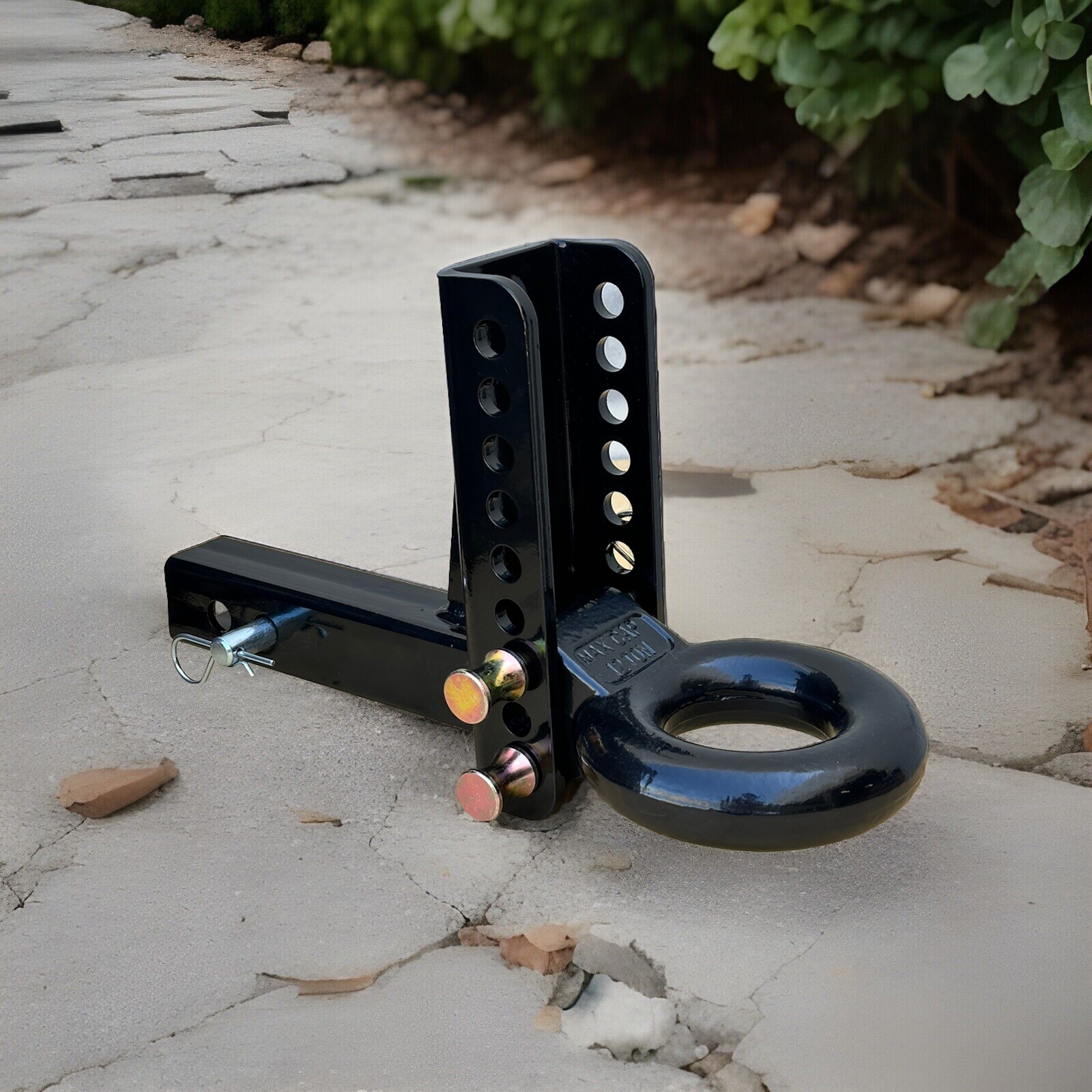Adjustable Pintle Lunette Ring W/ Channel Trailer Hitch Mount 12 Ton ...