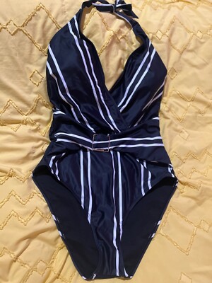 grace karin one piece swimsuit black stripe size xl | eBay