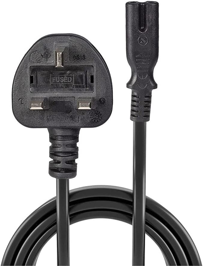 Power Cord UK 3 Pin Plug to C7 Figure 8 Power Lead Fig 8 Power Cable TV ...