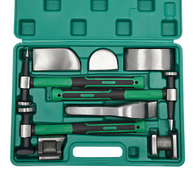 NEW 9pcs Set Hand Car Auto Body Work Hammer Fender Tool Dent Crowbar ...