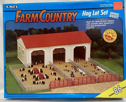 Ertl Farm Country Hog Lot Model Kit 86 Pieces 1991 Plastic Farm Animals ...
