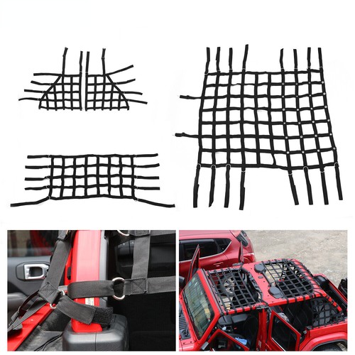 Roof Top Mesh Net Luggage Cargo Trunk Net Restraint For Jeep Wrangler ...