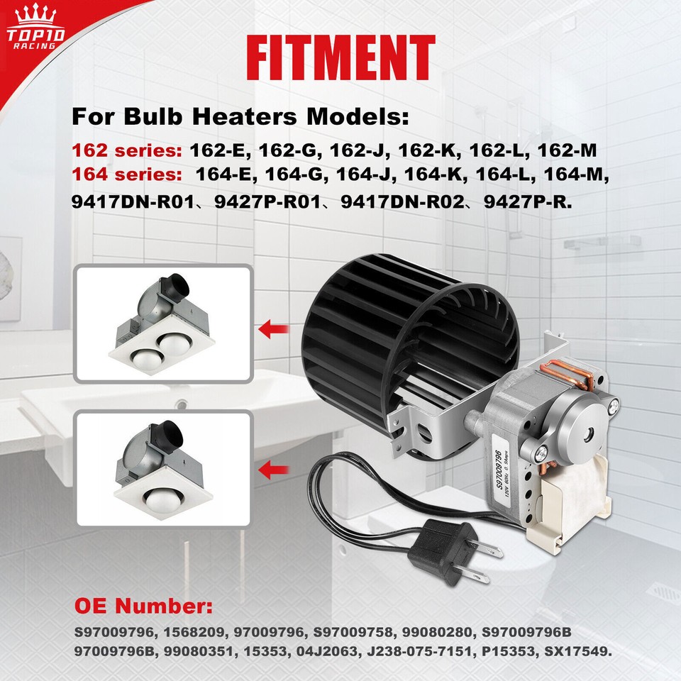 NEW Bathroom Fan Motor Blower Assembly For Broan Nutone Bulb Ceiling ...