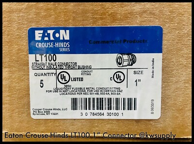 Eaton Crouse-Hinds LT100 Straight Male Connector No Insulated Throat ...