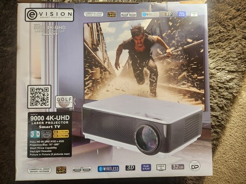 E-Vision 9000 4K-UHD Laser Smart Projector And Screen Projector | eBay
