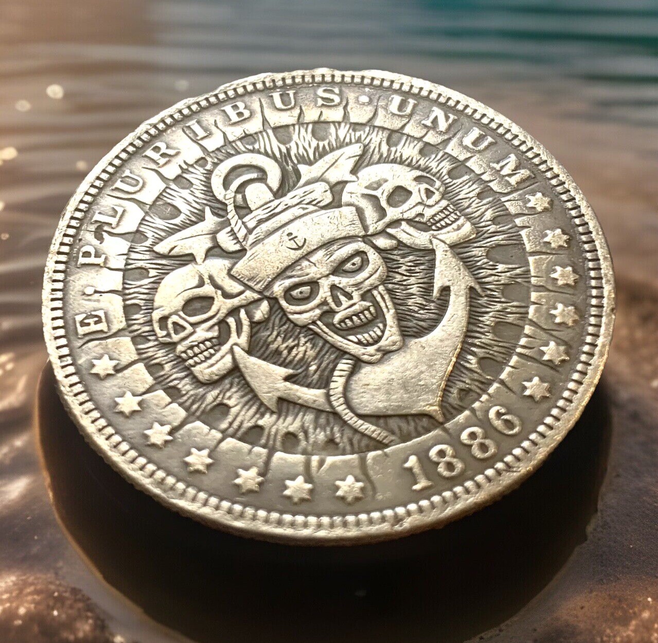 US Navy Skull & Anchor Lucky Heads Tails Pocket Challenge Coin | eBay