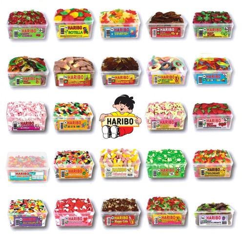 2 X FULL TUBS HARIBO SWEETS WHOLESALE DISCOUNT CANDY BOX PARTY FAVOURS ...