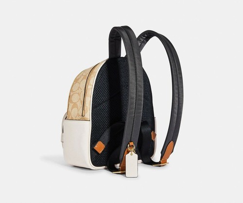 NWT Coach Mini Court Backpack In Signature Canvas/ With strawberry ...