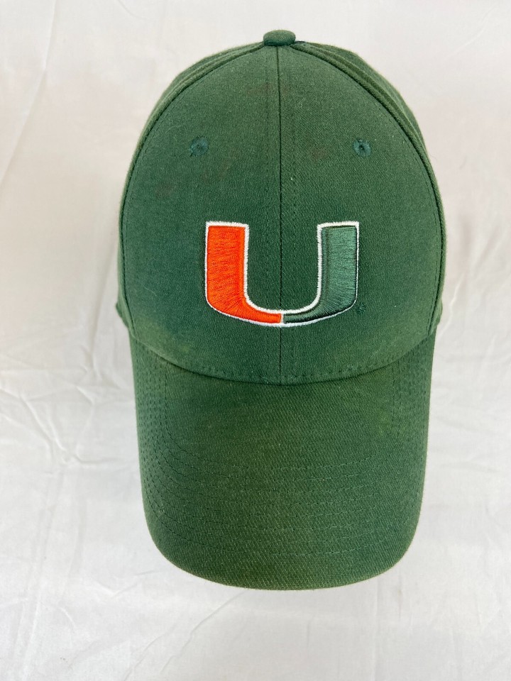 Miami Hurricanes University Baseball Cap Fitted Hat Nike Green ...