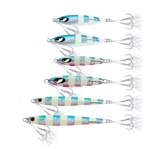 1 PC Lead Metal Flat Slow Fall Pitch Fishing Jigs Lures Sinking ...