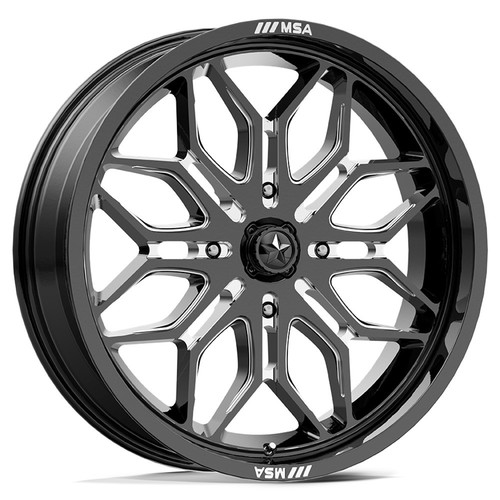 One 20x7 MSA Off-Road M47 Sniper 4x156 10 Black Milled Wheel Rim 115.1 ...