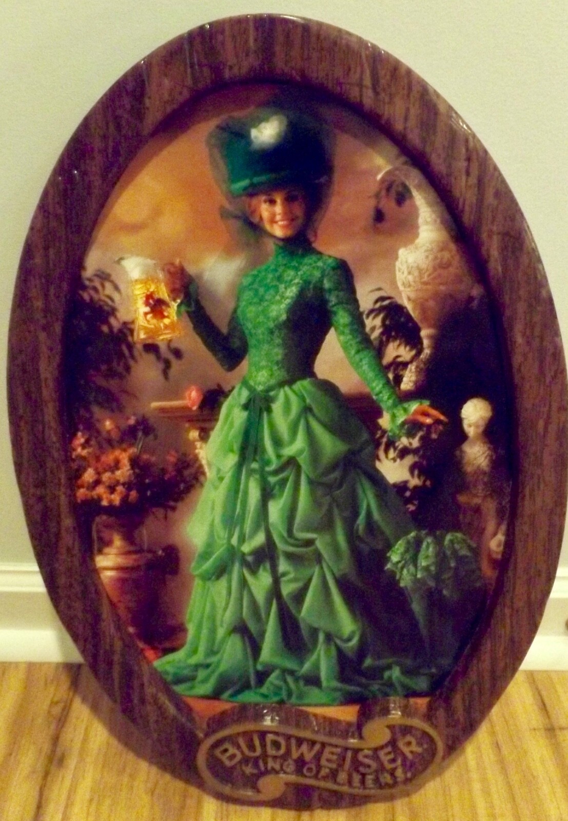 Vintage 20” x 13” Budweiser King of Beers, Lady In Green VGC | eBay
