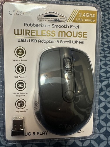 Ciao Tech Wireless Mouse With USB Adapter & Scroll Wheel | eBay