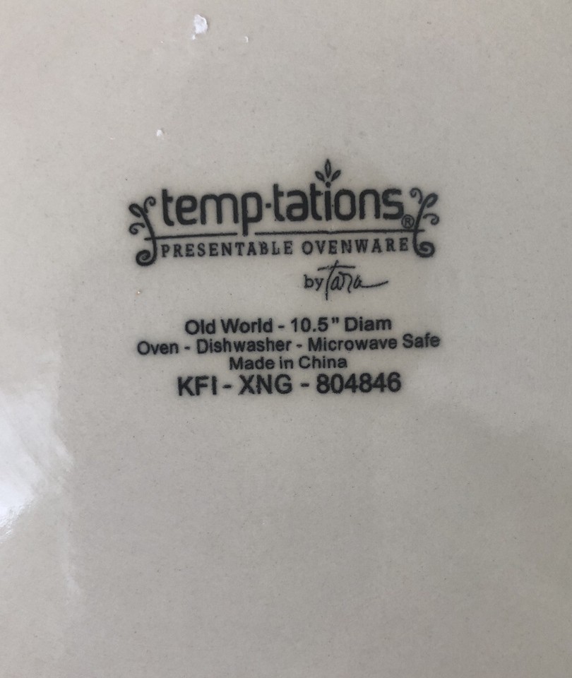 Temp-tations Old World Dinner Plate 10 1/2” Rimmed | eBay