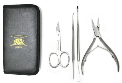 4 PCS TOOL KIT PODIATRY MANICURE PEDICURE CHIROPODIST INSTRUMENTS + FREE POUCH | eBay