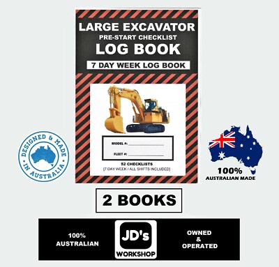 Large Excavator Daily Pre-Start Inspection Checklist Log Book [A5 Size ...