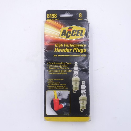 8 Pack Accel 8198 U-Groove Spark Plug Header Plugs 14mm Thread .460 ...