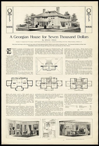 GEORGIAN HOME Bruce Price Architect 1900 Floor Plans Magazine Page | eBay