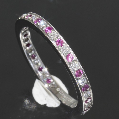 Tiffany Legacy Full Circle Ruby Diamond Ring US 6.25 PT950 Milled ...