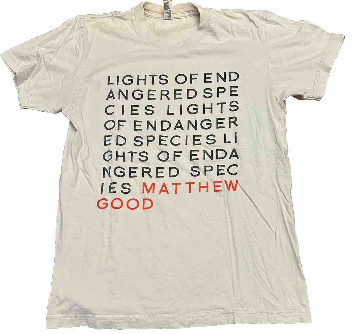 Rare Matthew Good Lights Of Endangered Species Promo Tshirt VIP Size ...