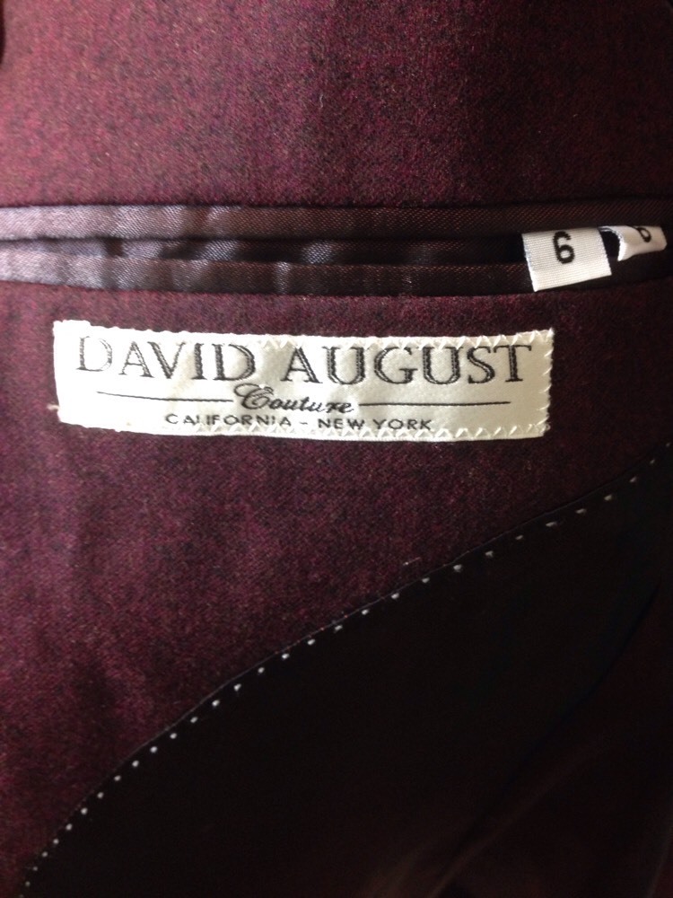 David August Jacket Maroon Wool Blend 42 Short | eBay