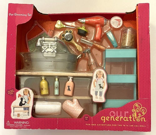American Our Generation Dog & Pet Grooming Salon Play Set 18" Doll Size ...