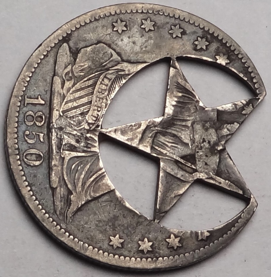 Union Army 7th Corps Badge Made From 1850 Seated Liberty Half Dollar | eBay