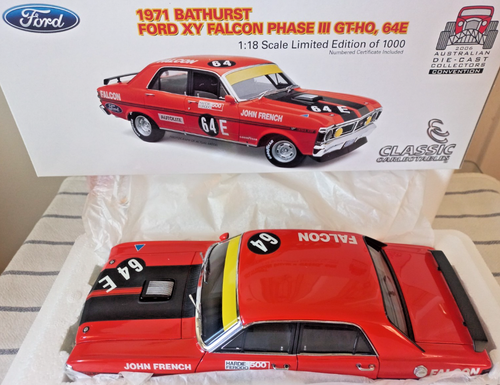 FORD FALCON XY PHASE 3 GT HO 1971 BATHURST JOHN FRENCH CLASSIC ...