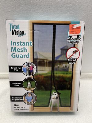 TOTAL VISION INSTANT MESH GUARD 39" X 79" INSTANT SCREEN DOOR MAGNETIC ...