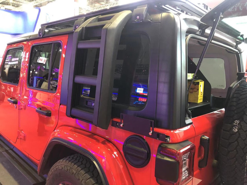 Side Access Ladder Rack Window Roof Ladder Fit for Jeep Wrangler JK/JL ...