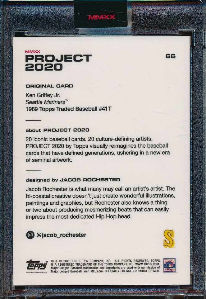 Topps Project 2020 Ken Griffey Jr. #66 1989 Card by Jacob Rochester Box ...