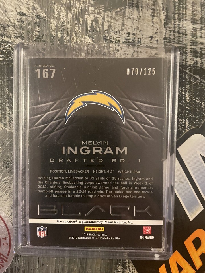 2012 Panini Black Rookie Auto Autograph Melvin Ingram /125 | eBay