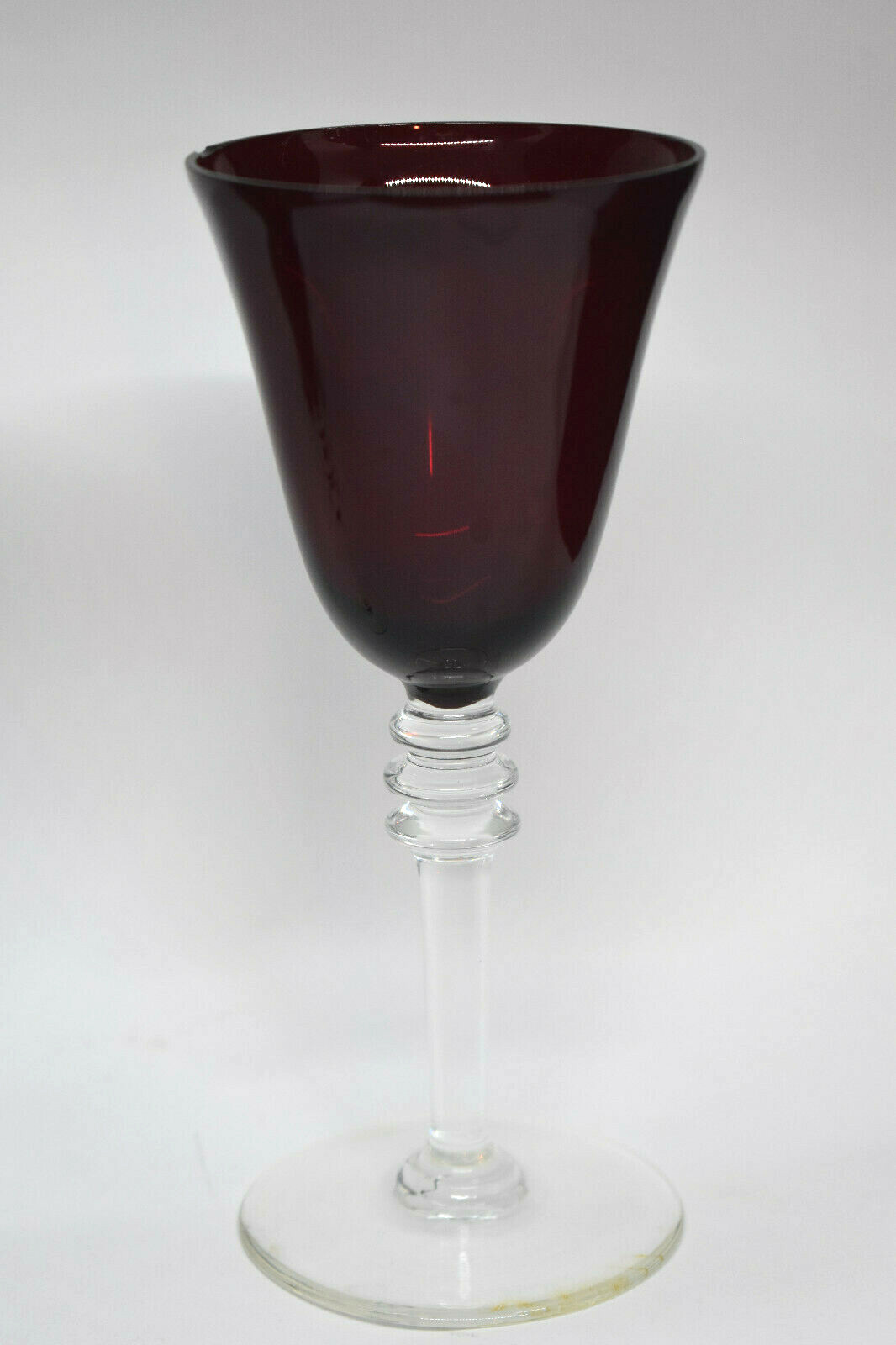 Vintage Ruby Glass Clear Stem Liquor Cocktail Wine Cordial Glasses | eBay