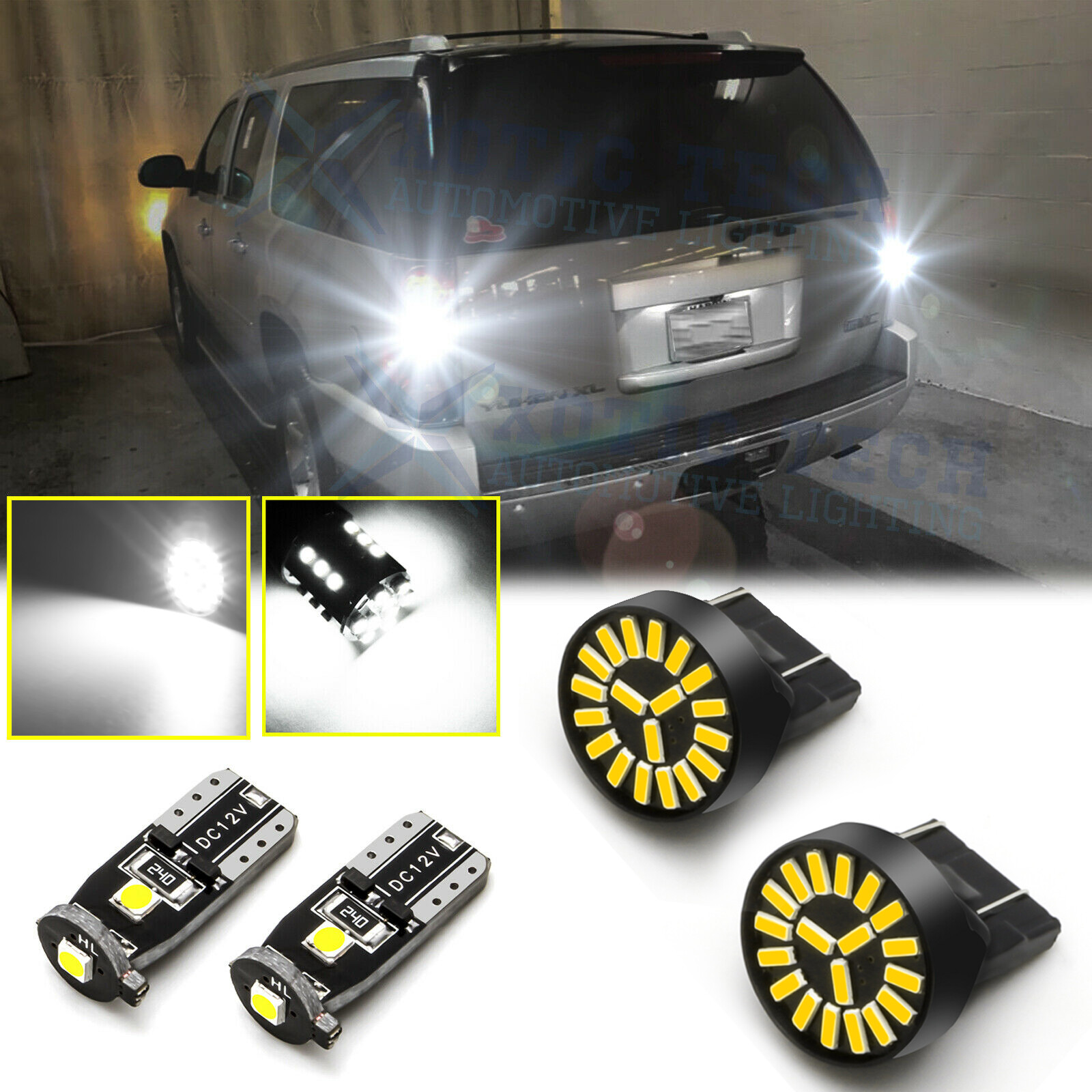 LED License Plate + Backup Reverse Light Bulb For GMC Yukon Yukon XL ...