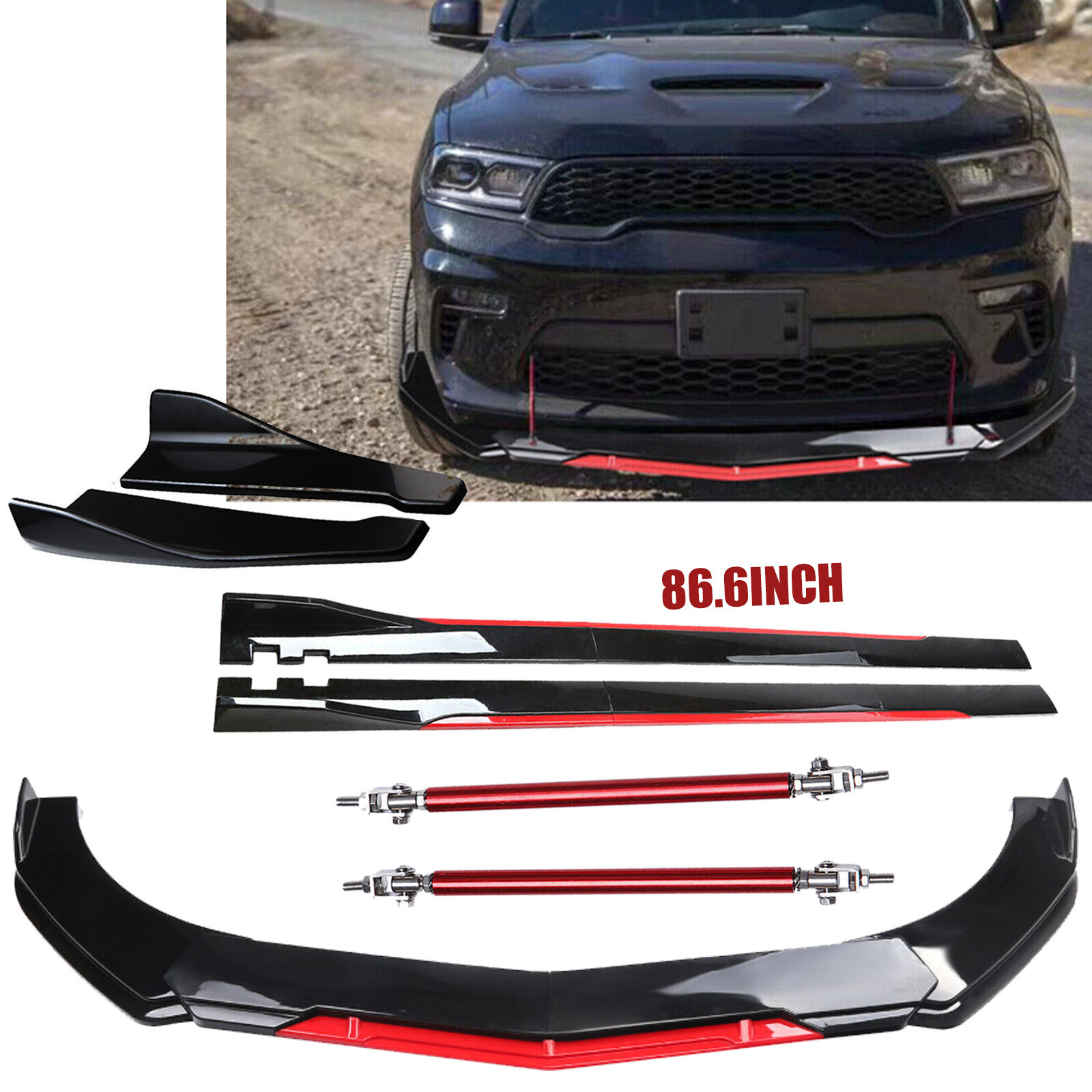 Front Bumper Lip Splitter Spoiler For Dodge Durango SR 86.6 Side Skirt ...