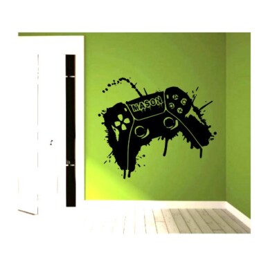 Personalised Gamer Gaming controller Wall art Vinyl kids PS5 Decal ...