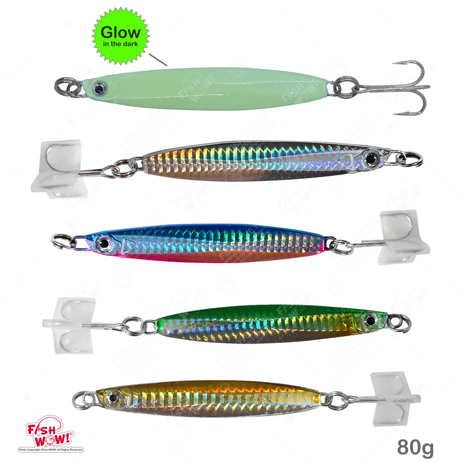 5pcs 2.8oz Colt Sniper jigs 80g Vertical jig w/ 3561D-DT MUSTAD Hook 5 ...