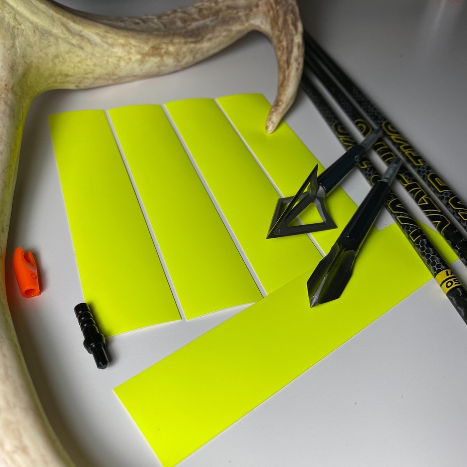 3 Arrows Archery - Arrow Wraps - FLO YELLOW. 15 pack (Multi Size) Made ...