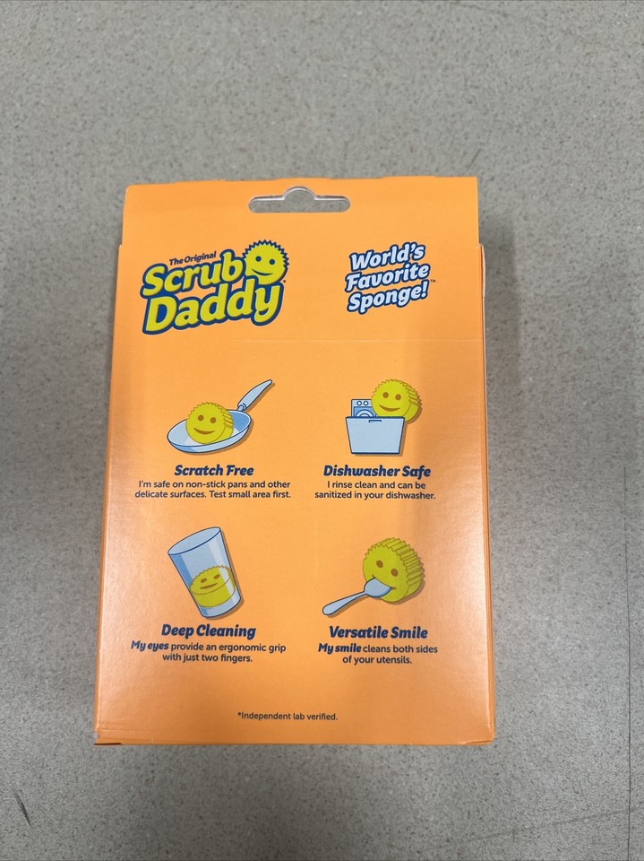 THE ORIGINAL Scrub Daddy FlexTexture Dish Sponge YELLOW Smiley Face ...
