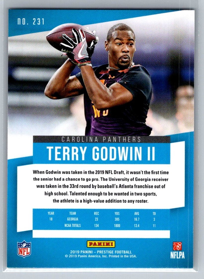2019 Panini Prestige Xtra Points Green Rookie RC #231 Terry Godwin II ...