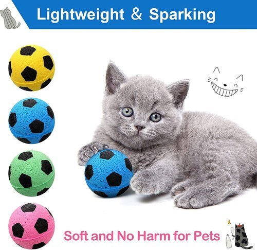 12/24PCS Foam Sponge Soccer Ball Cat Toy Interactive Cat Pet Play ...