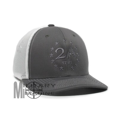 2nd Amendment 1791 2A 13 Stars hat Charcoal / White cap Trucker Mesh ...